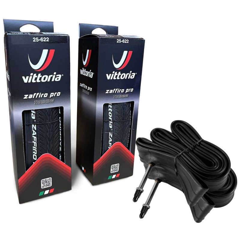Vittoria Zaffiro Pro Folding Bundle of 2 Tyres and 2 Positz Tubes 700 x ...